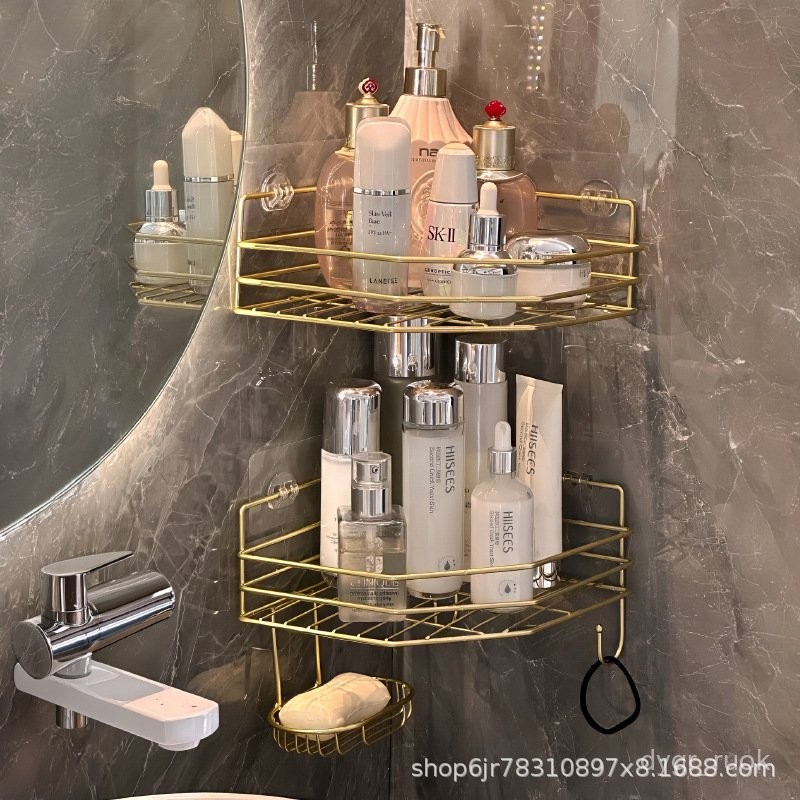 M/Punch-Free Bathroom Triangle Rack Wall-Mounted Toilet Washstand Wall ...