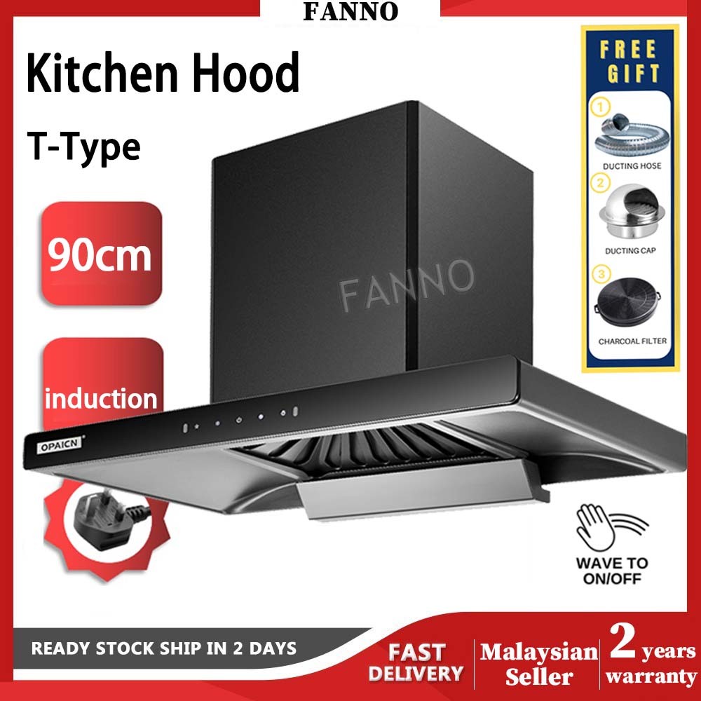 Ready stock 90cm Kitchen Cooker Range Hood Dapur Gas Stove Hob ...
