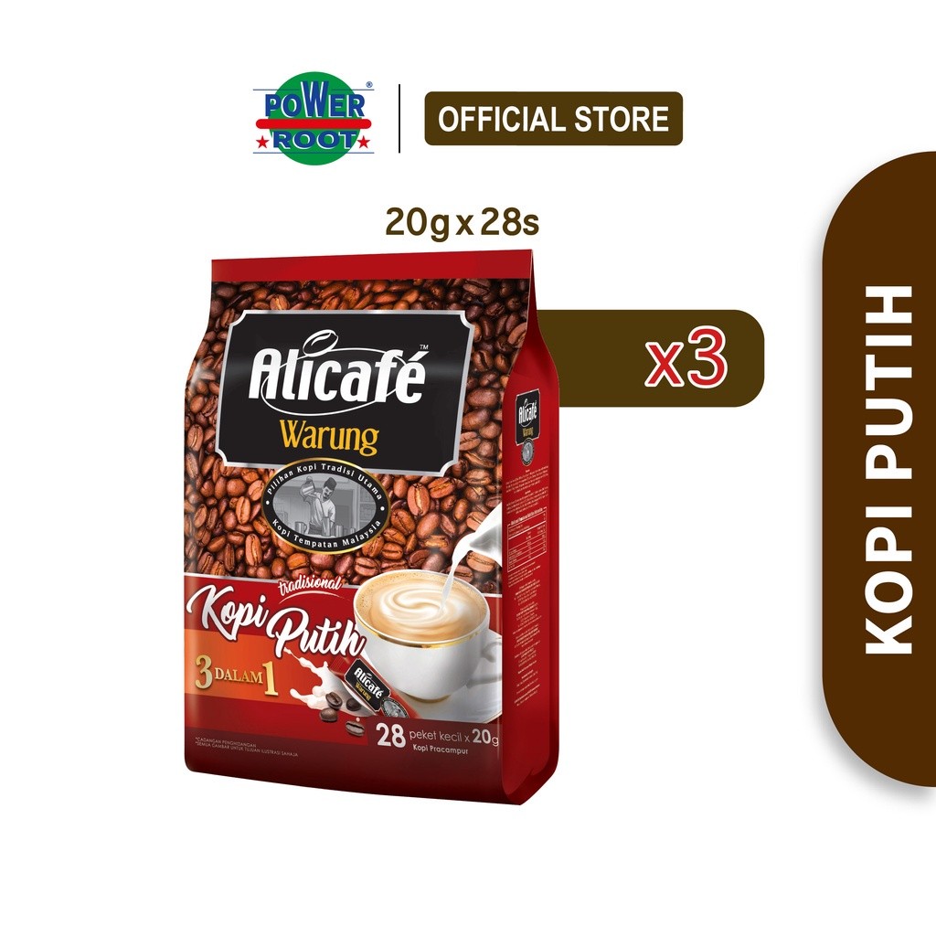 Alicafe Warung 3 in 1 Kopi Putih (20g x 28 Sachets/3 Packs) | Shopee ...