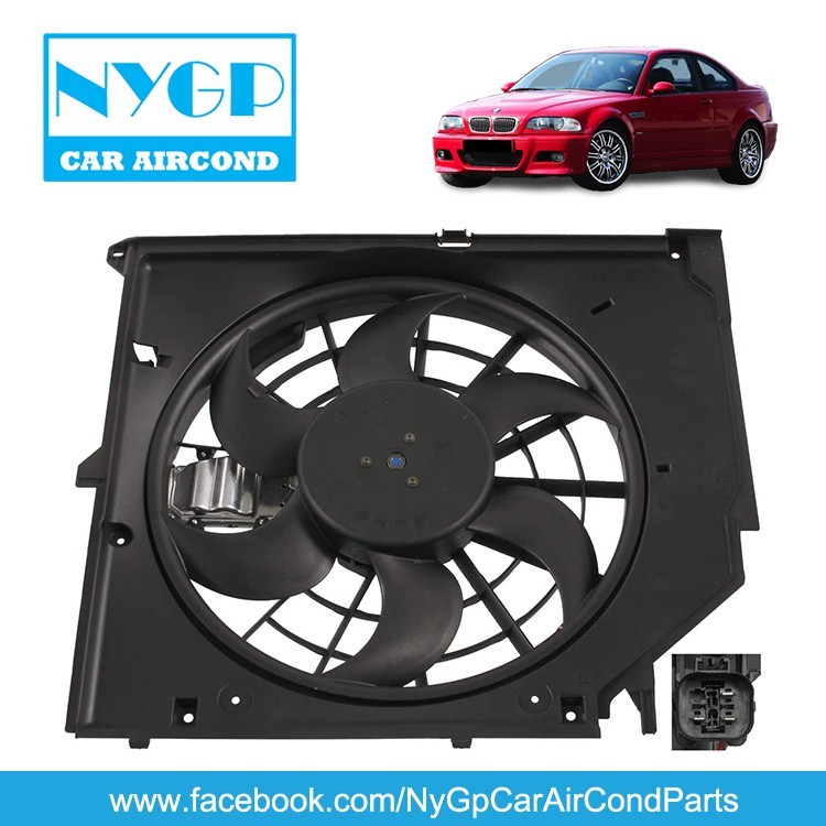 BMW E46 Radiator Cooling Fan Assembly OEM 17117561757 FAN SET ASSY ...