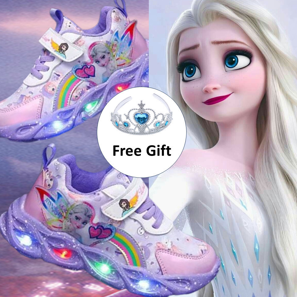 26-36 LED Light Elsa Frozen Princess for Kids Girls Sneakers/ Kasut ...