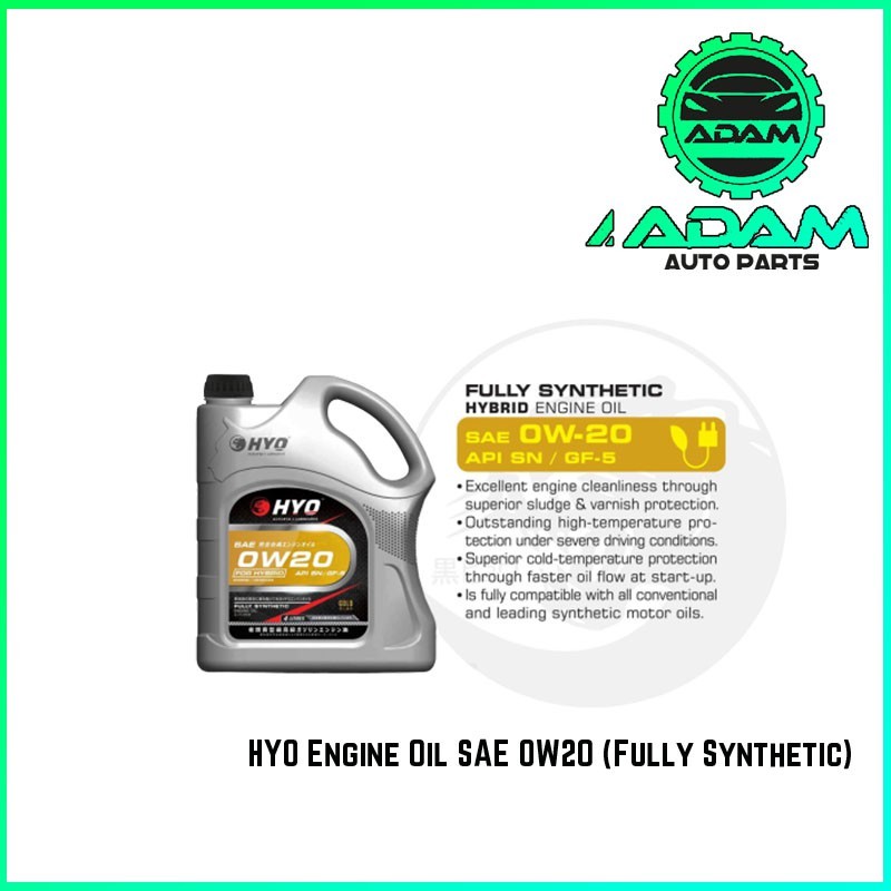 HYO Engine Oil SAE 0W20 (Fully Synthetic) (4L) | Shopee Malaysia