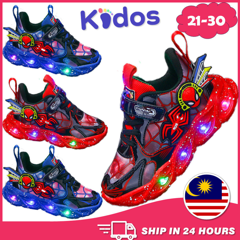 [New Version] Kasut Spiderman Led Budak Sneakers Budak Sport Spiderman ...
