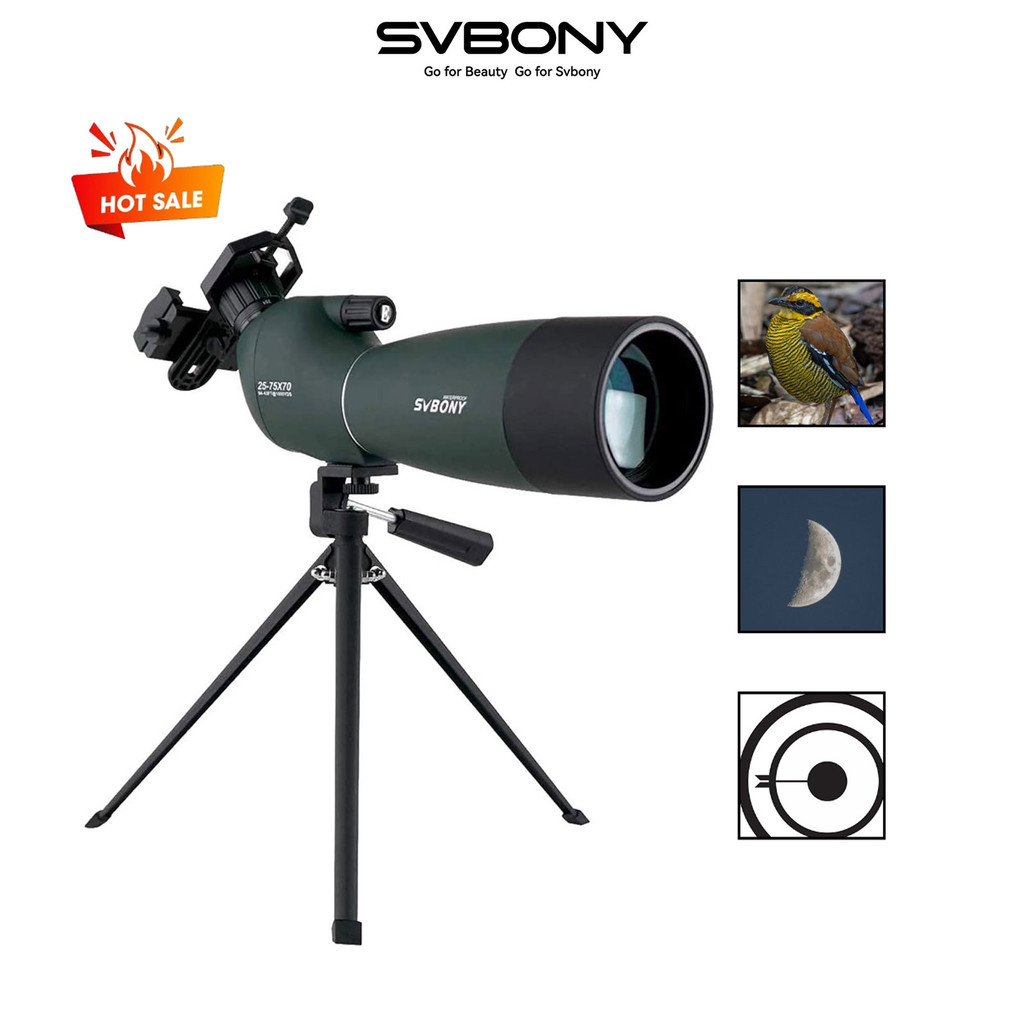 SVBONY Zoom Angled Waterproof Spotting Scopes With Tabletop Tripod SV28 ...