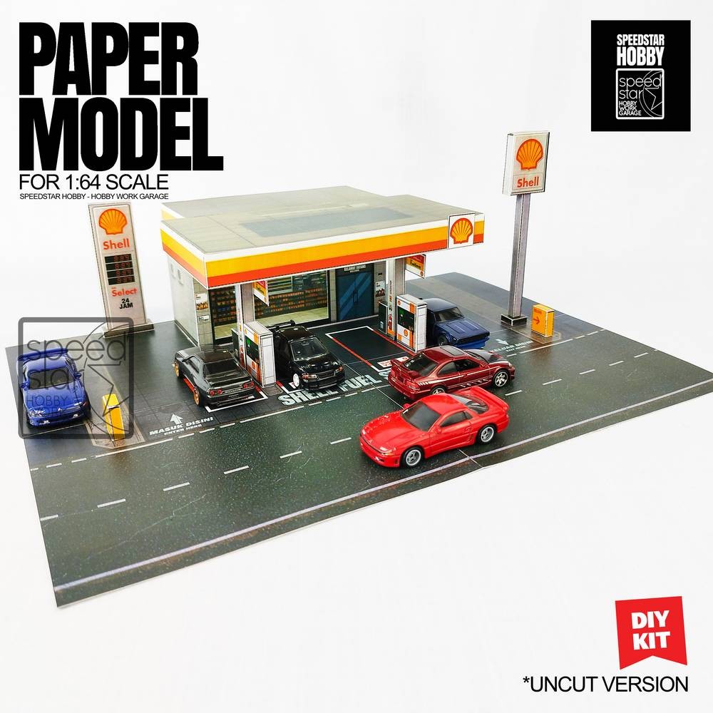 1:64 Diorama Paper Model - Shell Base #B1 | Shopee Malaysia