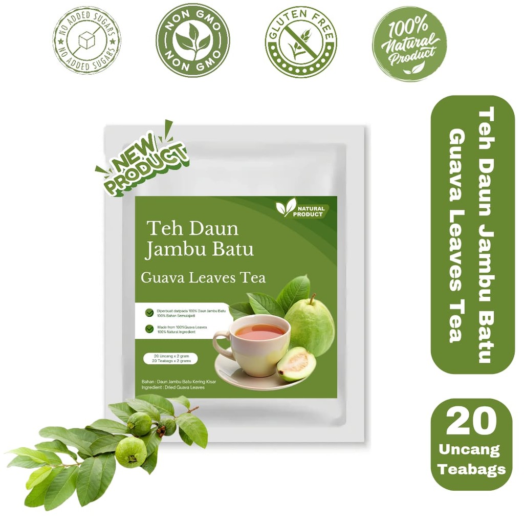 Teh Daun Jambu Batu Tulen (20 Uncang)/ Pure Guava Leaves Tea (20 ...