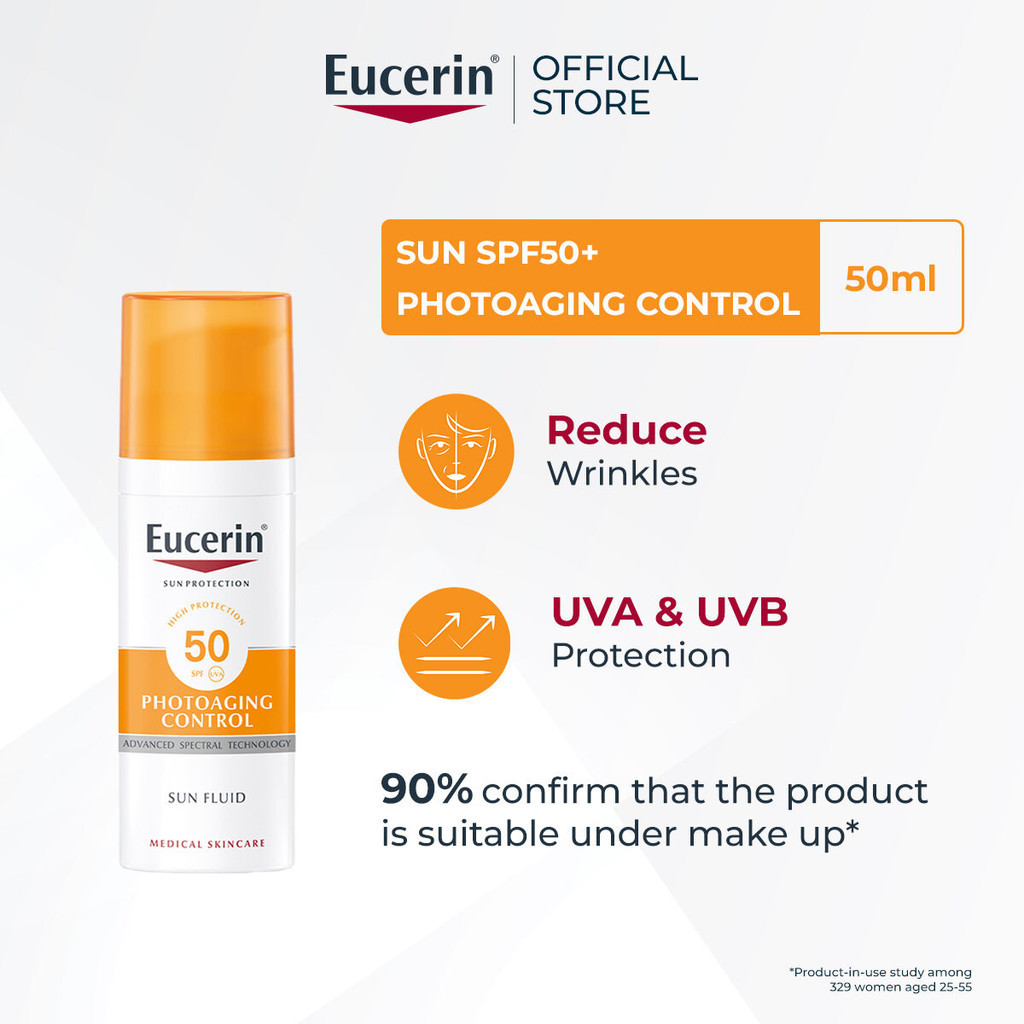 Eucerin Sun Fluid Photoaging Control SPF50+ 50ml | Sunscreen | Sun Protection | Anti Wrinkles ...