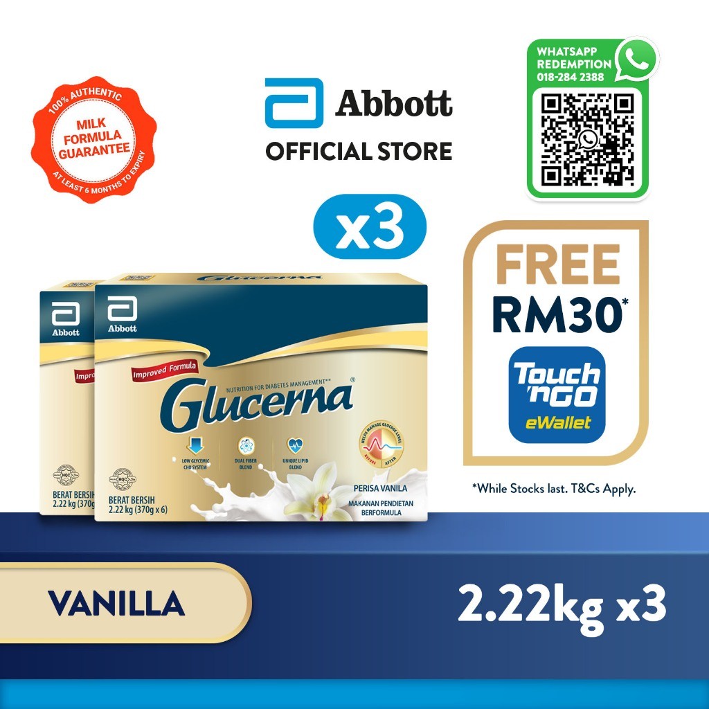 (WA Redemption)Glucerna Diabetes-Specific Formula - Vanilla BIB (2.22kg ...