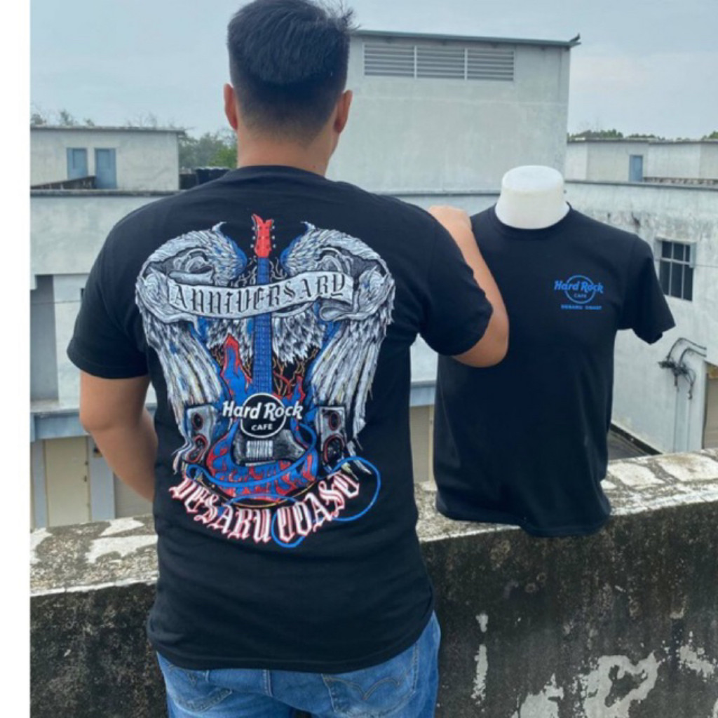 BAJU HARD ROCK PRINT TANAM SILKSCREEN DESARU TSHIRT Round Neck Top Tee ...