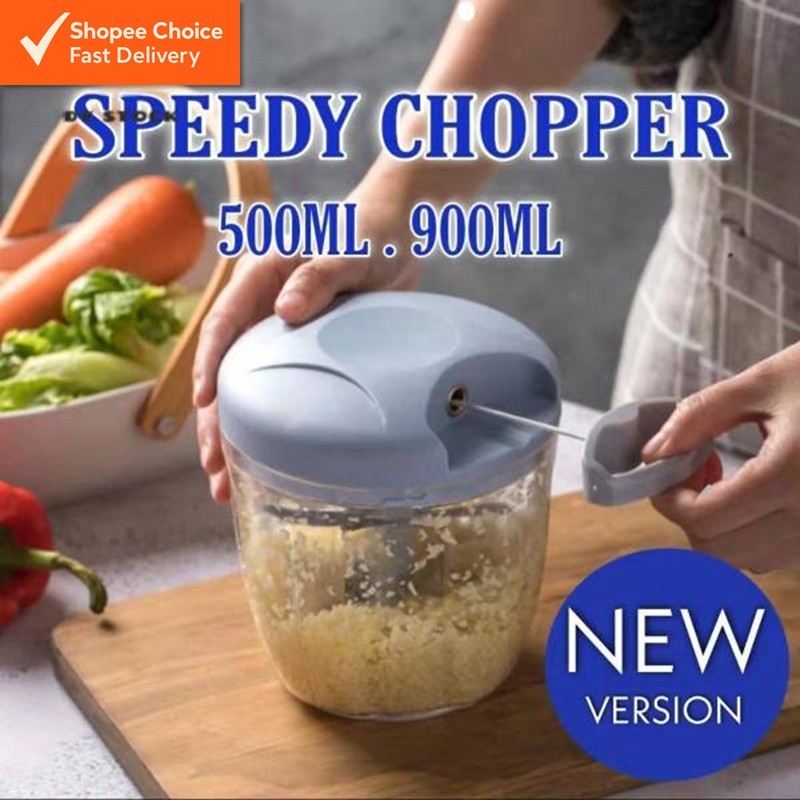 Speedy Hand Pull Food Chopper – Manual Mini Grinder & Blender Cutter ...