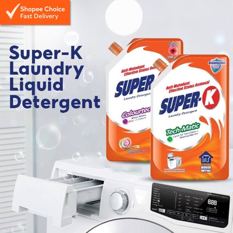 Super-K Tech-Matic Laundry Liquid Detergent 1.6kg | Shopee Malaysia