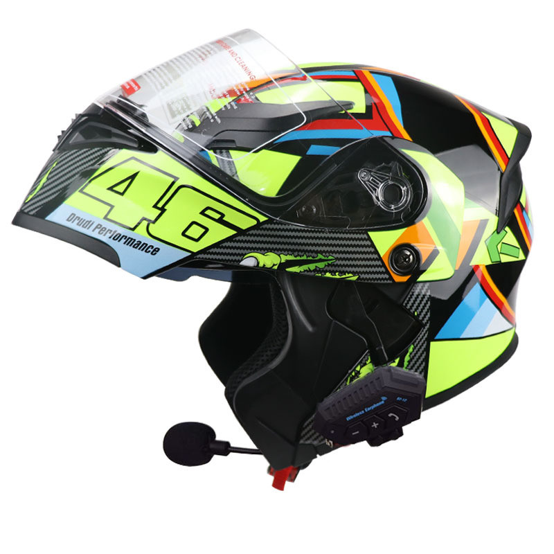 DOT Modular Motorbike Blue-tooth Helmet Dual Visor Flip Up motorcycle ...