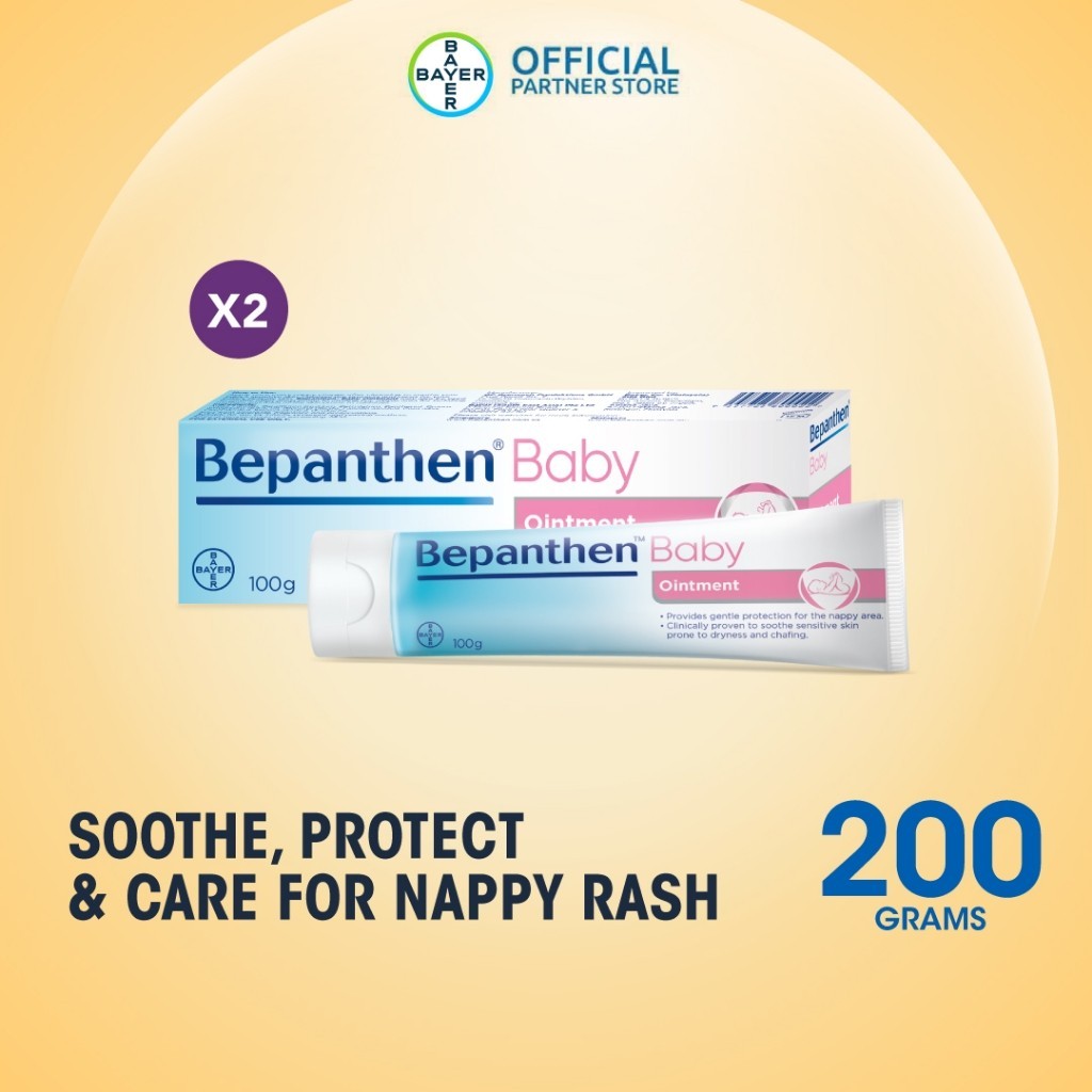 Bepanthen Baby Ointment Protects & Heals Nappy Rash (100g x 2 Packs ...