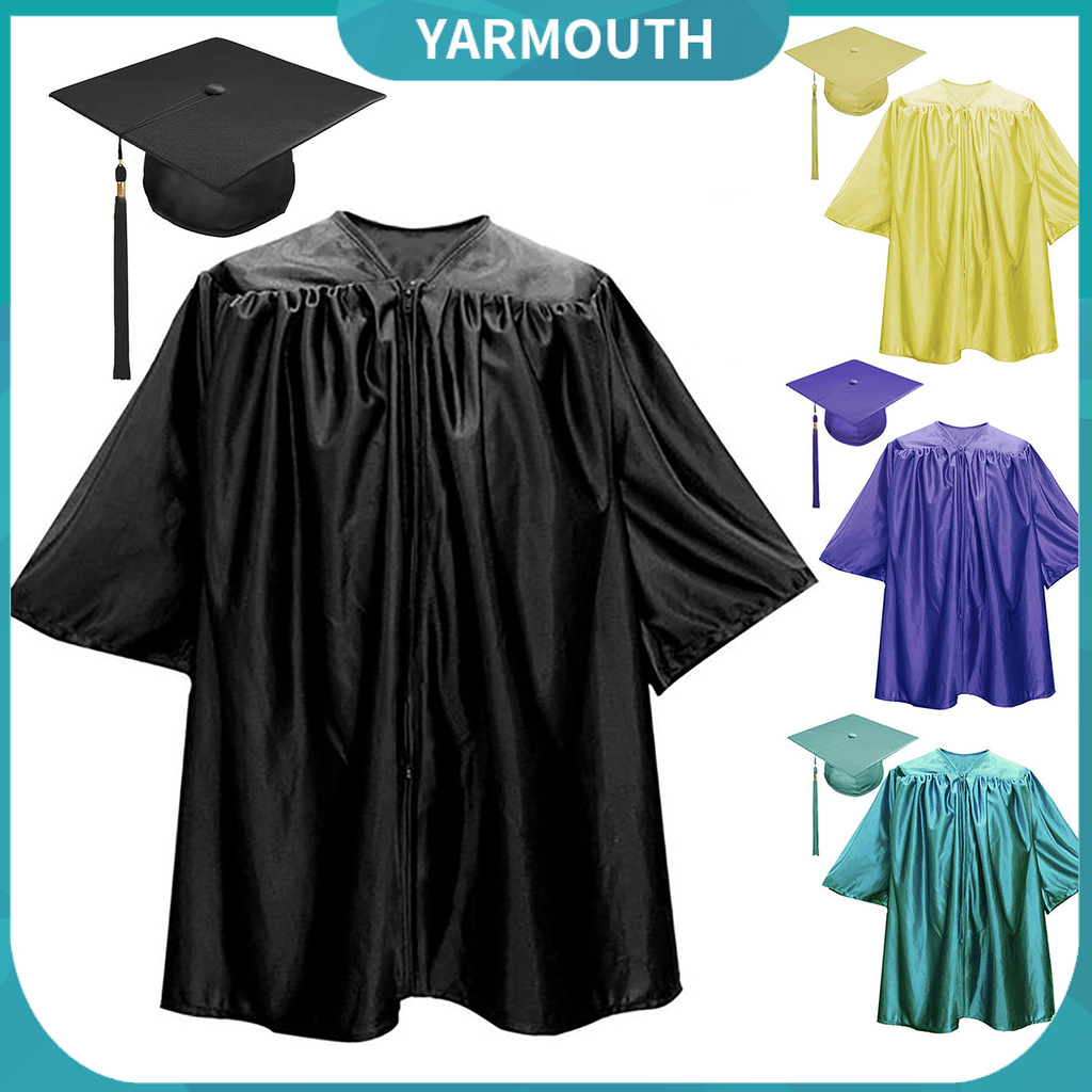 [CF] Solid Color Graduation Gown Graduation Dress Set Premium Unisex ...