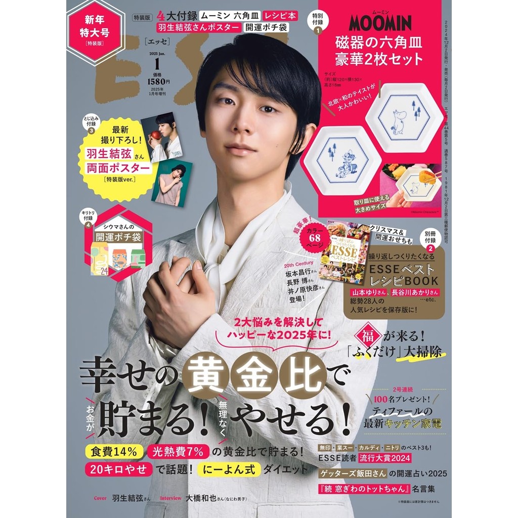 BRAND-NEW ESSE January 2025 Special Edition Moomin Porcelain Hexagonal ...