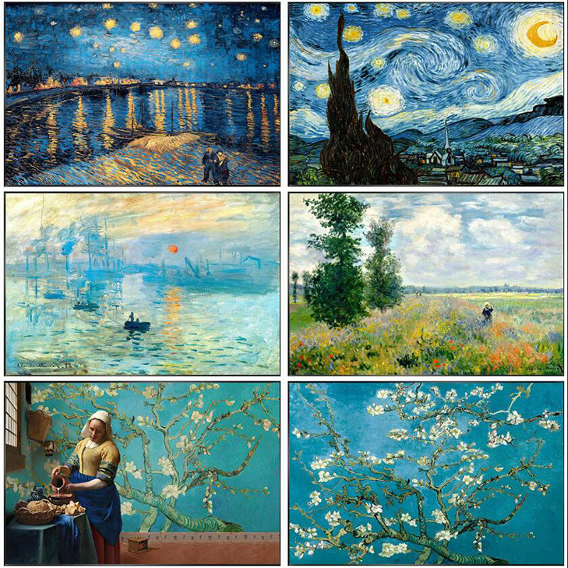 M/Famous Art Van Gogh "The Starry Night" Oil Painting Canvas Painting ...