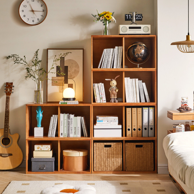 JY-8/New Solid Wood Bookcase Low Cabinet Simple Storage Cabinet Grid ...