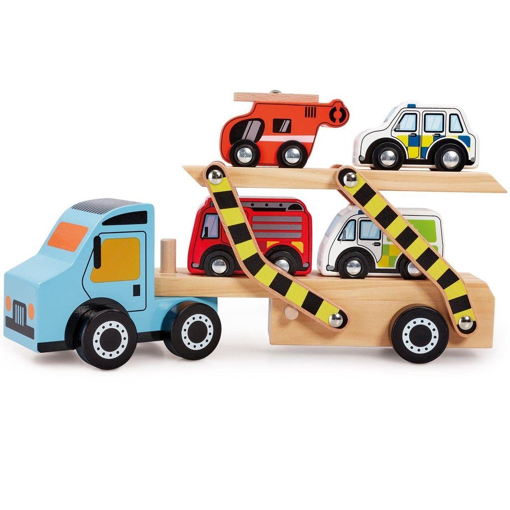 Early Learning Centre Wooden Emergency Car Transporter Vehicle | Shopee ...