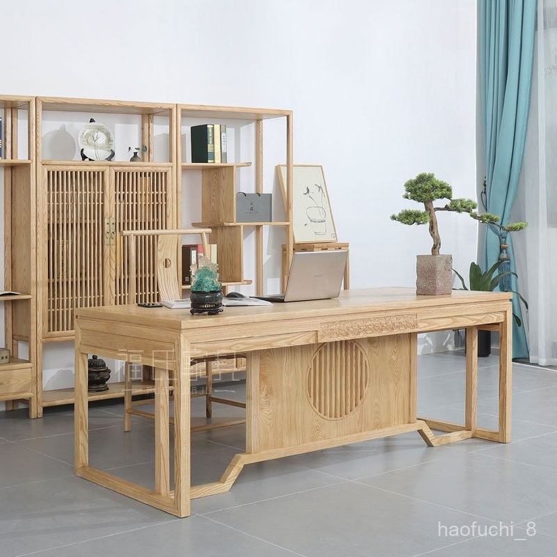 J-H/New Chinese Style Solid Wood Executive Desk Modern Zen Desk Boss ...