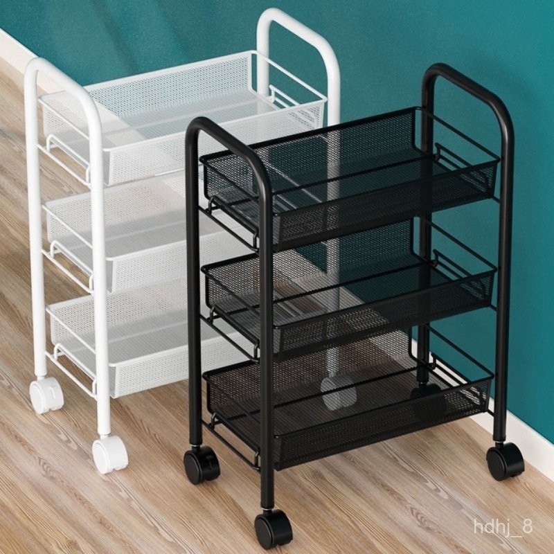 J-H/Small Cart Storage Rack Kitchen Floor Bedroom Multi-layer Snack ...