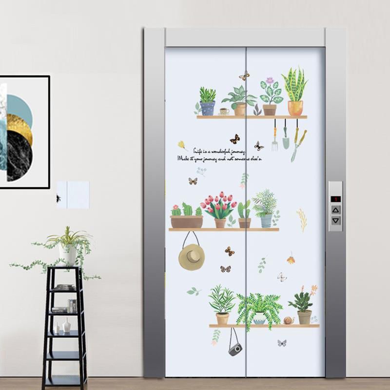 Elevator Door Sticker Paper Internet Celebrity Elevator Stickers One Ladder One Household ...