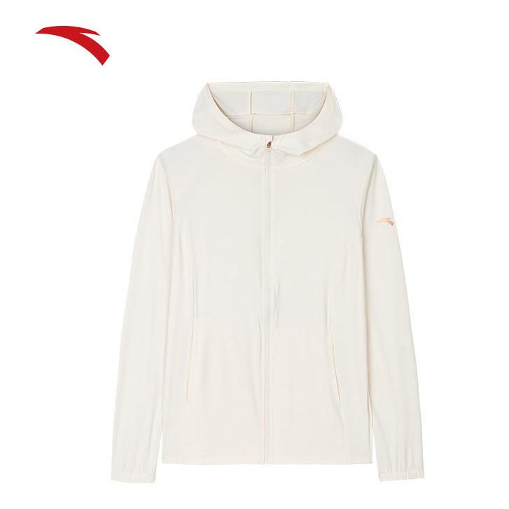 ANTA Women A-UV Protect Hooded Knit Sports Jacket - Corn White ...
