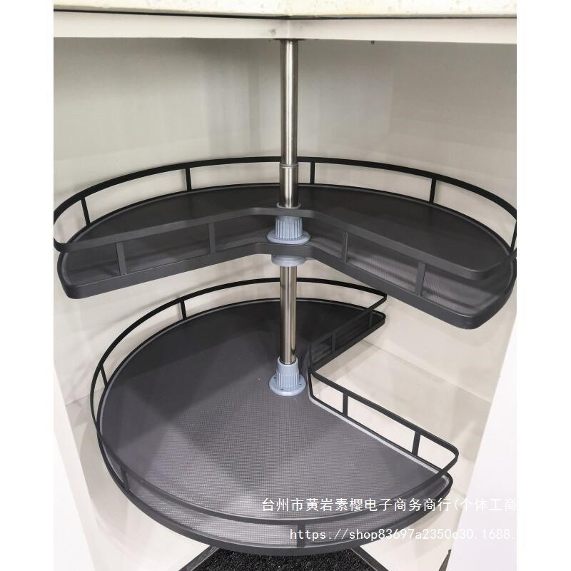 J-H/Pot Storage Box with Wheels Cabinet Corner Turntable Pull-out ...