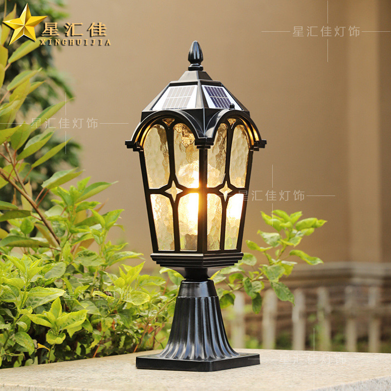 J-H/Villa Pillar Light Outdoor Waterproof European Retro Large Gate ...