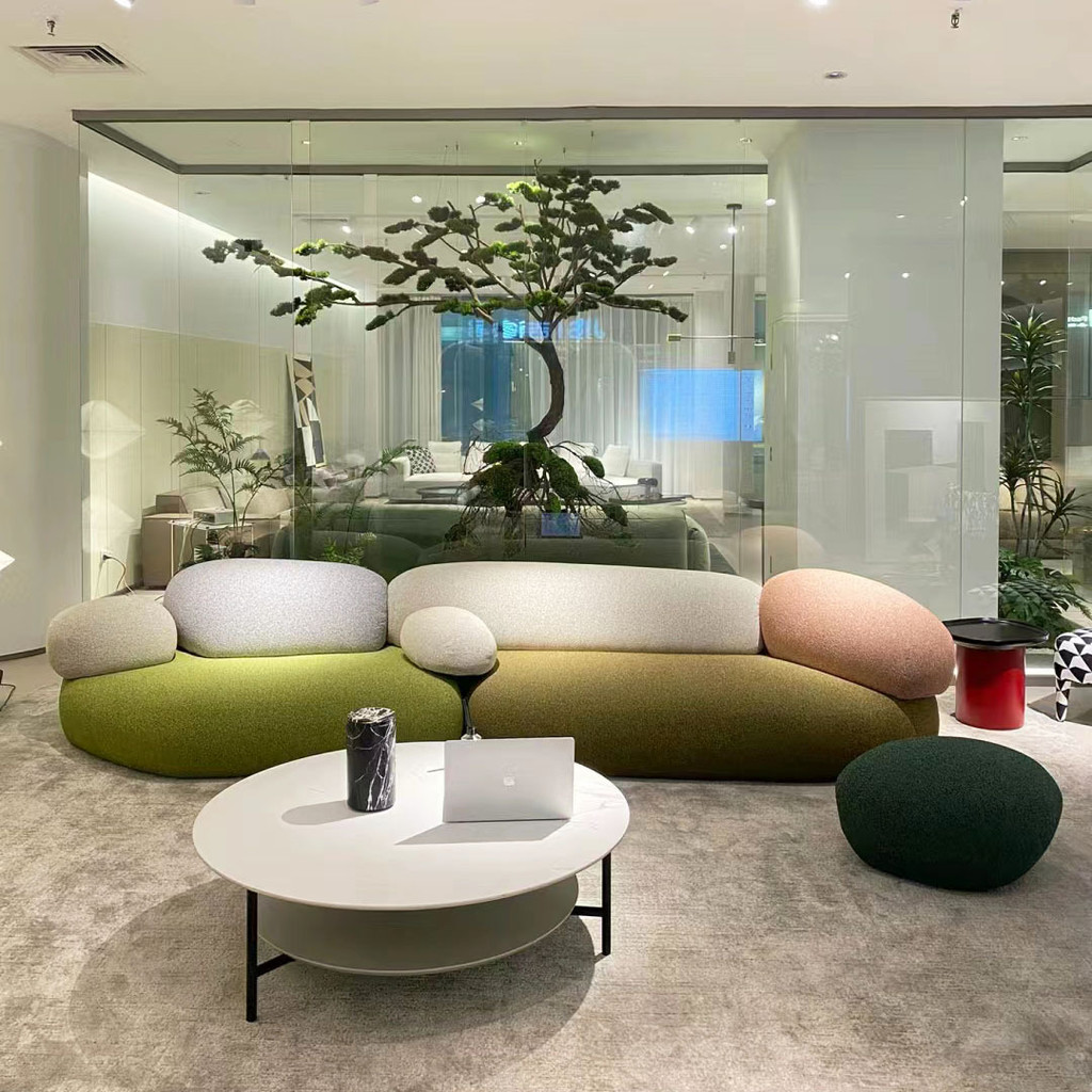 J-H/Italian Minimalist Irregular Creative Living Room Cream Style Sofa ...