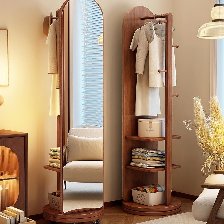 J-H/Solid Wood Clothes Rack Bedroom Floor-standing Household Coat Rack ...