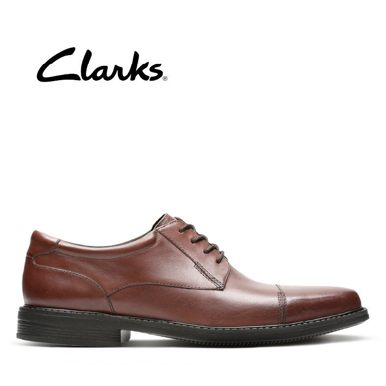 Clarks Men Wenham Cap II Brown Leather | Shopee Malaysia