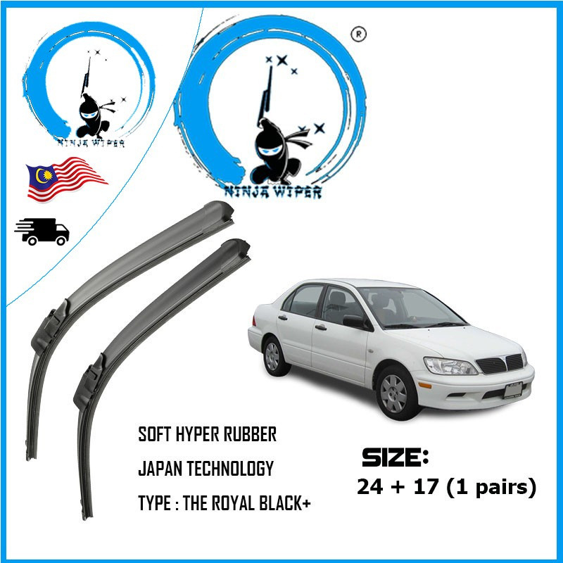 🇯🇵 Ninja Wiper The Royal black+🇯🇵 MITSUBISHI LANCER (24"+17" 1PAIR) Car ...