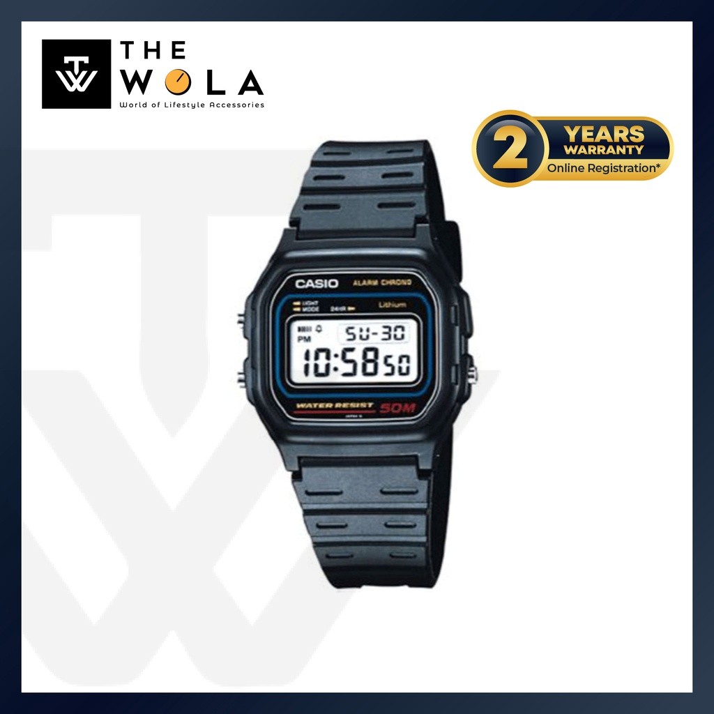 (2 Years Warranty) Casio Men Digital Watch W-59-1VQ Black Resin Strap | Shopee Malaysia