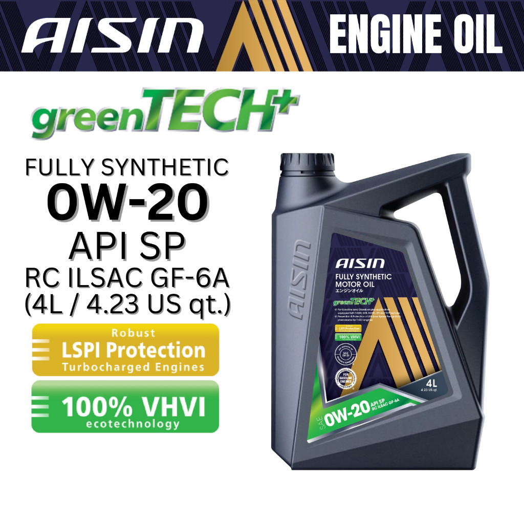 100% Original Aisin Engine Oil Fully Synthetic API: SP 0W20 (4L ...
