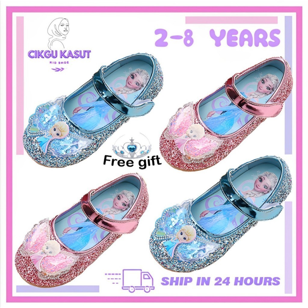 25-35 Sandal Budak Perempuan Kids Girl Frozen Elsa Princess Shoes ...