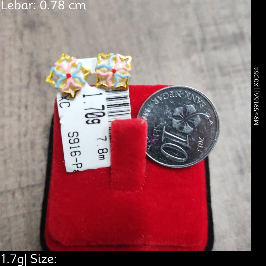 Emas916, Subang Paku Star D4 Colour Bunga 0.8 cm Pd 6873 P560 | Shopee ...