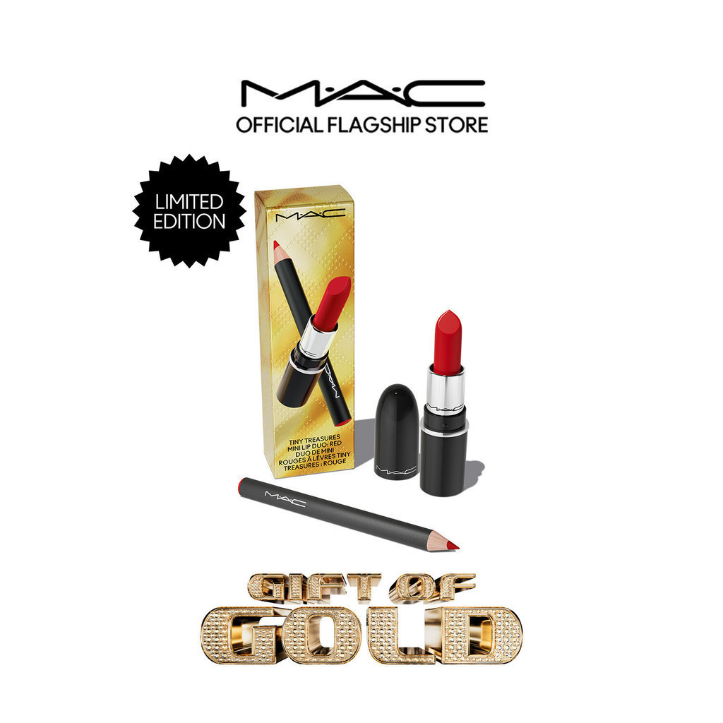 MAC Tiny Treasures Mini Lip Duo Red Holiday Exclusive Mini Lipstick And Lip Pencil | Shopee Malaysia