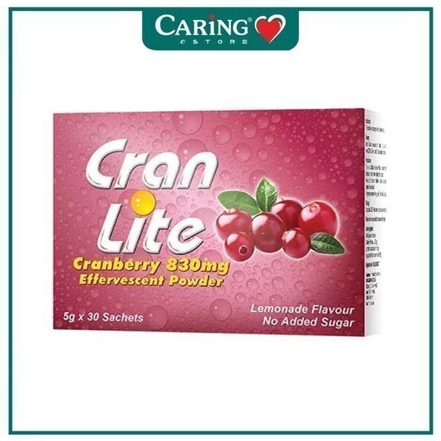 CRAN LITE CRANBERRY 830MG EFFERVESCENT POWDER SACHET 5G × 30S | Shopee ...