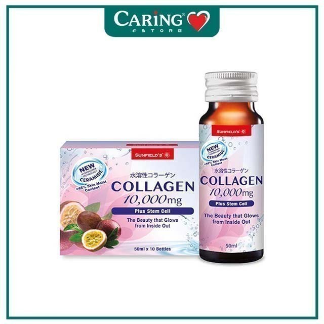 SUNFIELD COLLAGEN 10000MG + STEMCELL WITH CERAMIDE 50ML × 10S | Shopee ...