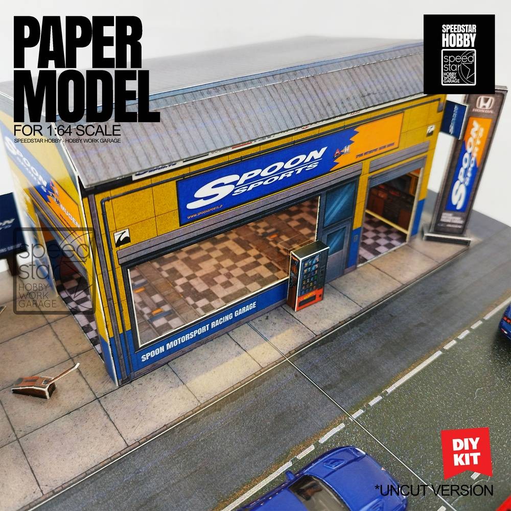 1:64 Spoon Motorsport Garage Base #B2 - Diorama Paper Model Speedstar hobby | Shopee Malaysia