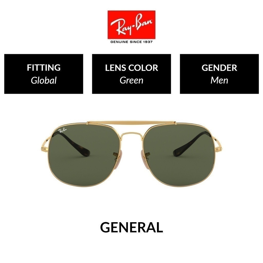 Ray-Ban General Men Global Fitting Sunglasses (57 mm) RB3561 001 ...