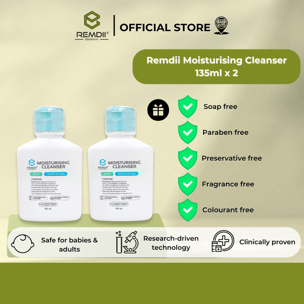 [Bundle of 2] Remdii Care Moisturising Cleanser 135ml for sensitive ...