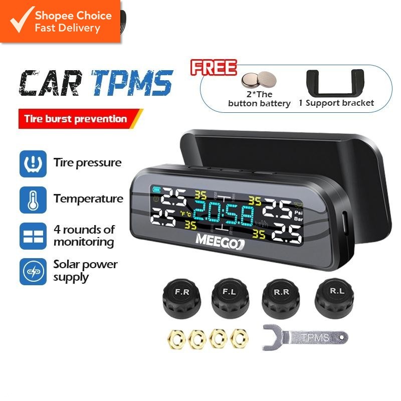 MeeGoo TPMS LED Display Tire Pressure Monitor with Bracket – Real-Time ...