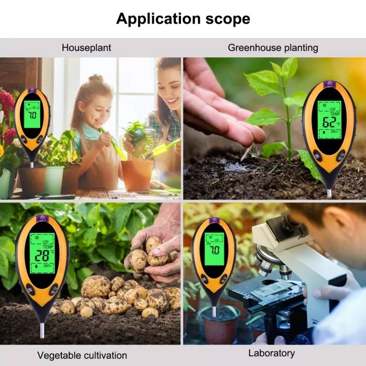 [High Quality] 4-in-1 Soil Tester | Moisture/pH/Temperature/Sunlight ...