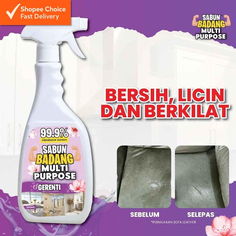 SABUN BADANG MULTIPURPOSE SPRAY - WANGI | BERSIH - 500ML | Shopee Malaysia