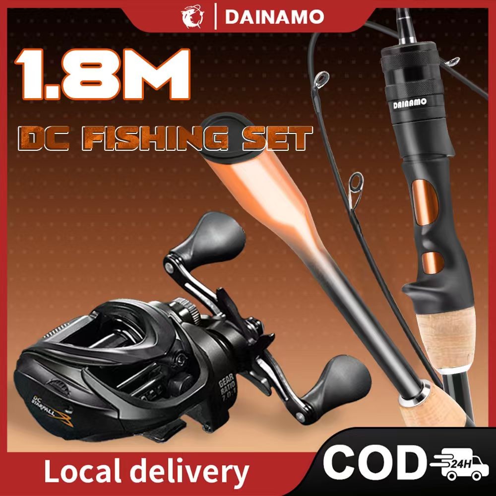 【DC FISHING SET】Dainamo Fishing Set Combo 1.8m Baitcasting Rod ...