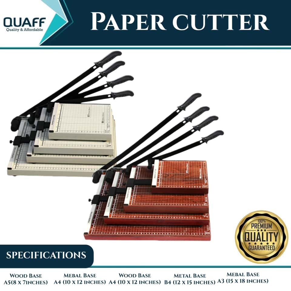 Quaff A3/B4/A4/A5 Manual Paper Cutter-Wooden&Steel Blade Photo Trimmer ...