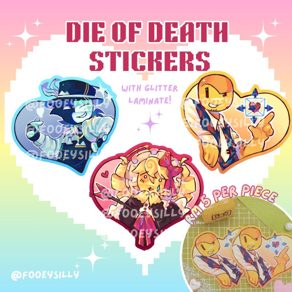 ROBLOX • DIE OF DEATH • GLITTER DIE CUT STICKERS • by @fooeysilly ...