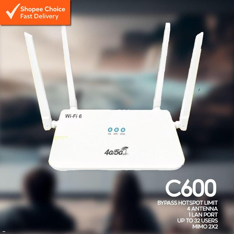 C600 WiFi6 Router –High-Speed Modem | Unlimited Internet | Supports All ...