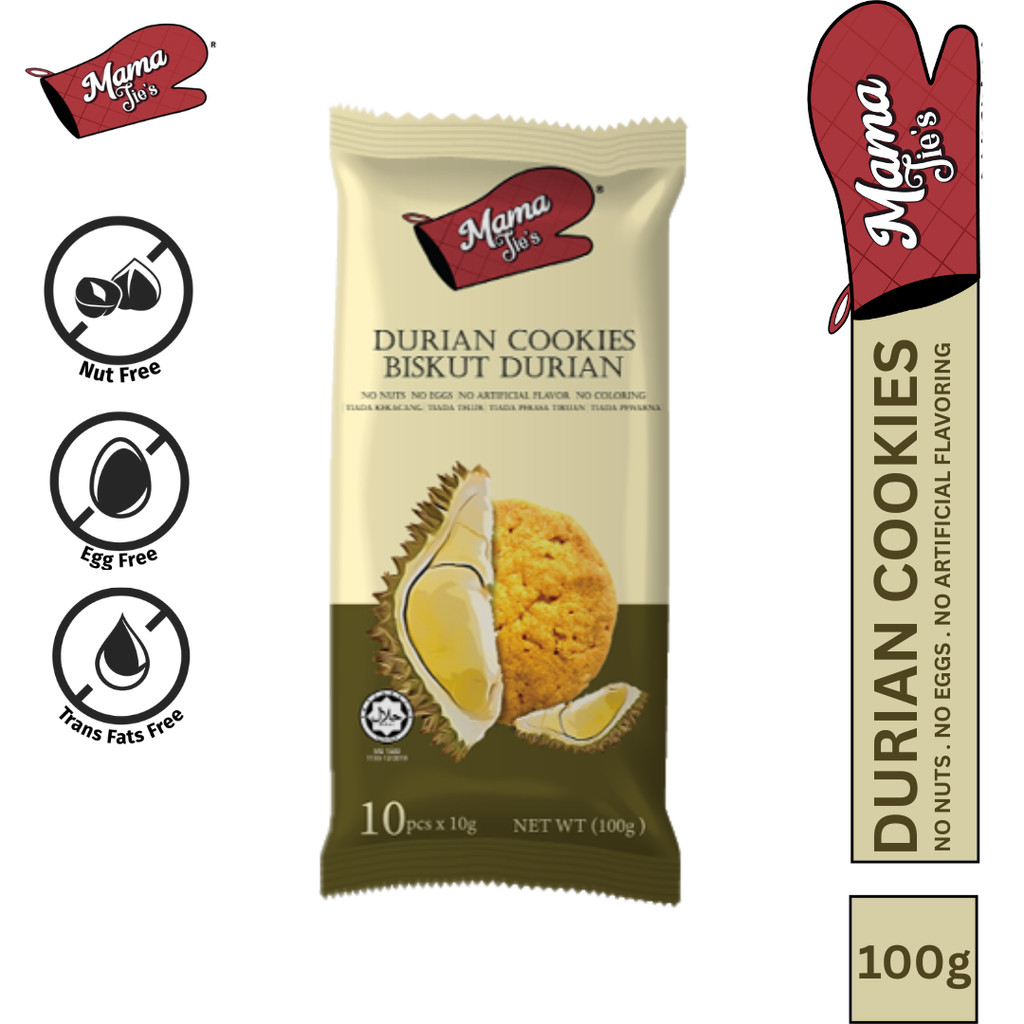 Mama Jie's Durian Cookies / Biskut Durian Asli / Egg Free Nut Free ...
